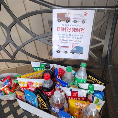 Delivery Driver Snack & Drink Sign, Mail Carrier, Packages, Essential ...