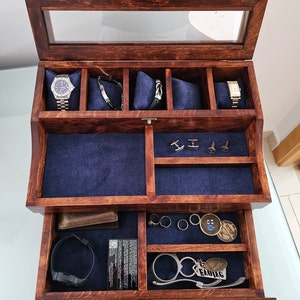 Watch Box, Wooden Organizer, Wood Dock, Watch Holden, Dresser Caddy ...