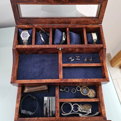 Men's Valet, Watch Case, Valet Box, Watch Box for Men, Boyfriend Gift ...