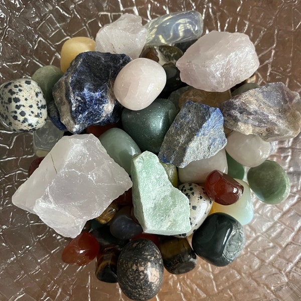 Premium One Pound Crystal Crystals Medium Tumbled Stones Beautiful Mix ...