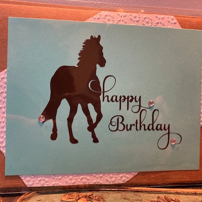 Artsy Pawing Horse hbd Card - Etsy