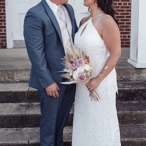 Dusty Rose Boho Bridal Bouquet Arrangement. Wedding Bouquet, Dried ...