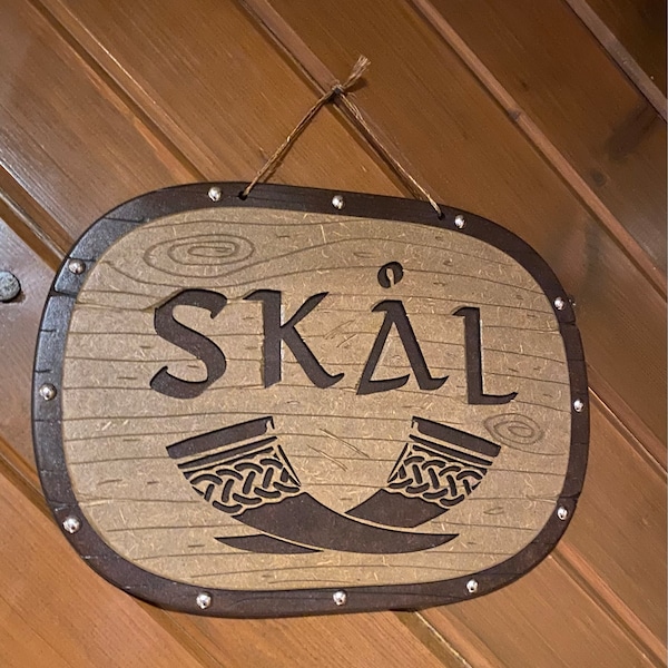 SKAL Bar Sign, Viking Home Decor, Skal Norse Gift, Wall Art, Decor for ...