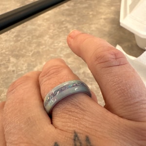 Unicorn Poop Ring With Opal Inlay 6mm Width Diamond Dust Ring ...