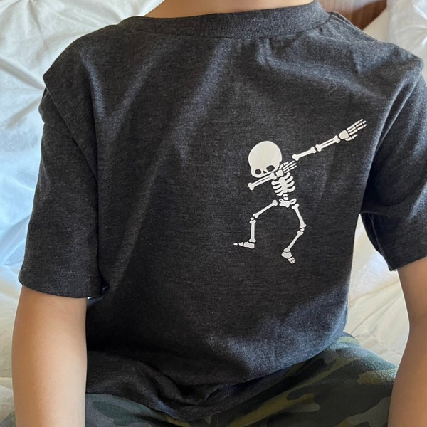 Skeleton Shirt, Minimalist Shirt, Dab Shirt, Kids Halloween Shirt ...
