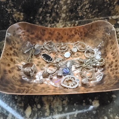 Copper Bowl 12 Inch Decorative Hand Hammered Copper Bowl With a Patina ...