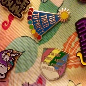 Too Tired to Party Enamel Pin Badge - Mental Health Lapel Pin - Etsy
