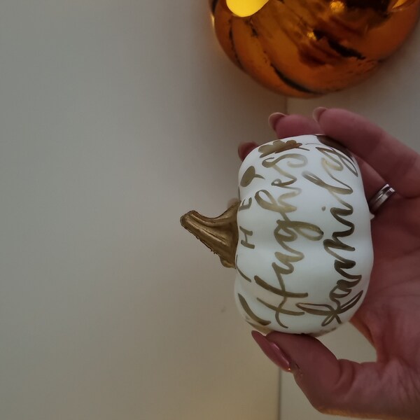 Personalised Pumpkin - Hand-painted Calligraphy Mini Pumpkins - Mini ...