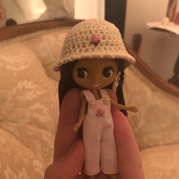 Labubu Macaron Outfit : navy Blue Set jumpsuit and Hat - Etsy