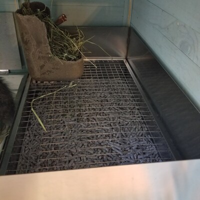 Stainless Steel Scatterless Litter Pan Box With Guard Small Pets Rabbit ...