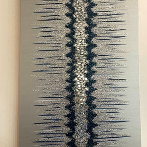 Original Navy Blue and Silver navy Night Abstract Glitter Art - Etsy