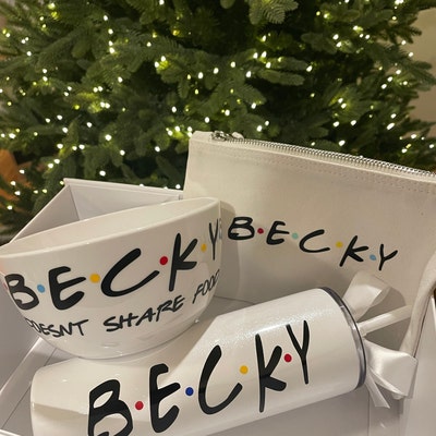 Personalized Friends Theme Cosmetic Bag With Name Cotton Canvas Tote ...