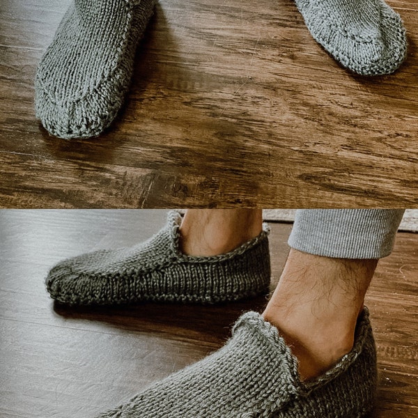 PDF Mens Knit Loafer Slipper Pattern - Etsy