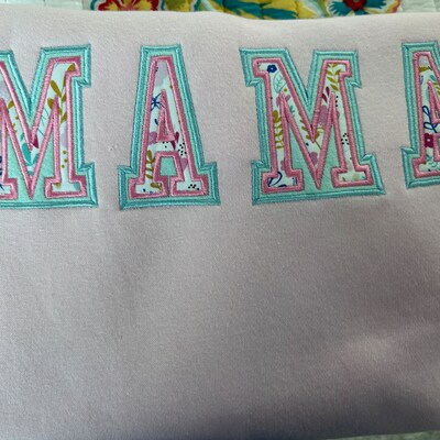 Narrow Double Applique College Font Machine Embroidery Sport Alphabet ...