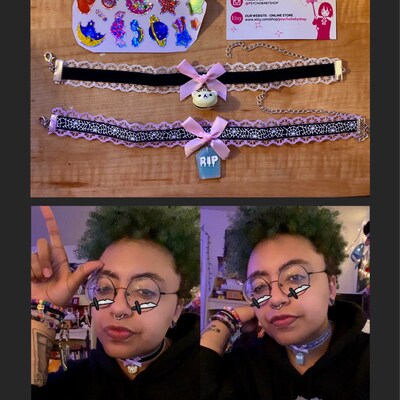 Y2K Emo Zebra Heart Necklace - Etsy