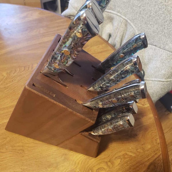 Extra Large Black Resin Magnetic Knife Block Holds up to 16 Knives ...