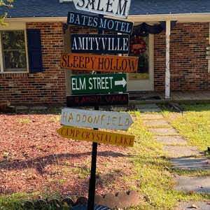 Halloween Directional Sign Halloween Porch Sign Cedar Wood Lawn ...