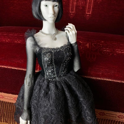 BJD Gothic Black Dress Unique Bjd Outfit Clothes Doll Clothing SID YID ...