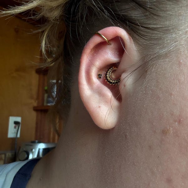 18G CZ Dangle Threadless Push Pin Labret Stud Earring, Sterling Silver ...