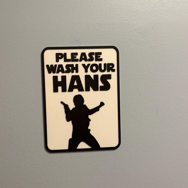 Wash Your Hans Star Wars Bathroom Sign | Funny Dad Joke Decor - Etsy