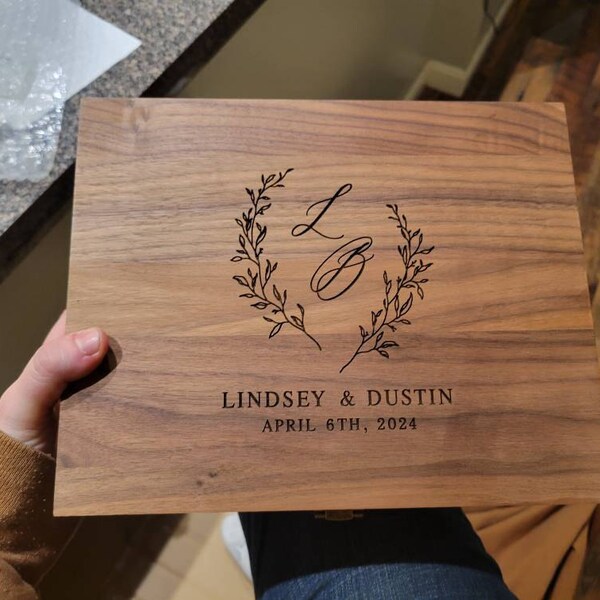 Personalized Walnut Keepsake Box, Wedding Memory Box, Jewelry Photo Box ...