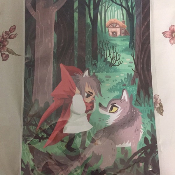 Little Red Werewolf 8x12 Art Print - Etsy