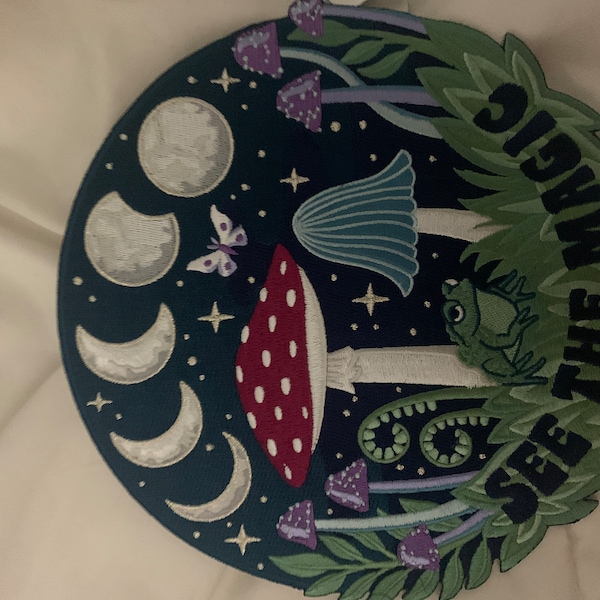 See the Magic Nature XL Back Patch - Frog, Mushroom, Moon Phases ...