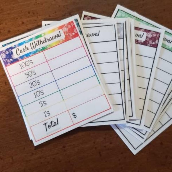 Cash Envelope Tracker, Horizontal Cash Trackers, Printable, Cash ...