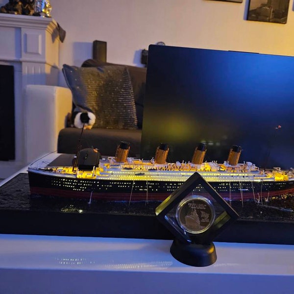 Handmade Titanic Model in Frame With Illumination - Historical Art - Etsy