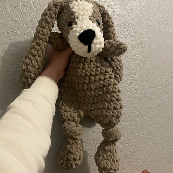 Hunley Hound + Teacup Pup Knotted Lovey — Crochet Dog PATTERN - Etsy