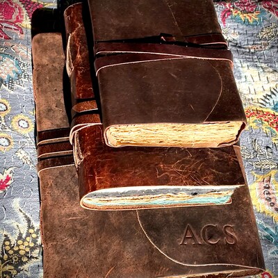 LEATHER JOURNAL Handmade Vintage Deckle Edge Unlined / Lined Paper ...