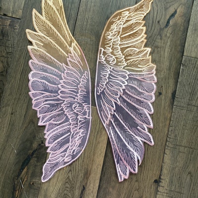 White Angel Wing Applique PAIR in Organza for Bridal, Garments ...