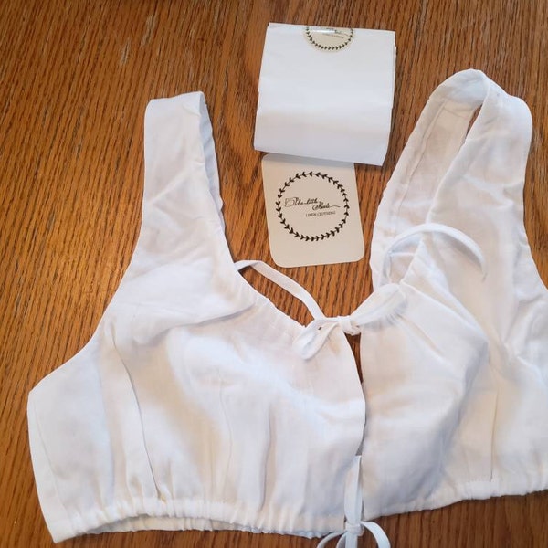 Big Size Bra/ Linen Bra Top/ Custom Size Bra/ String Linen Bra /tied ...