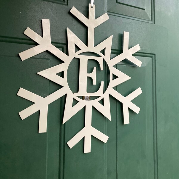 Monogram Snowflake Metal Sign, Snowflake Sign, Custom Snowflake, Winter ...