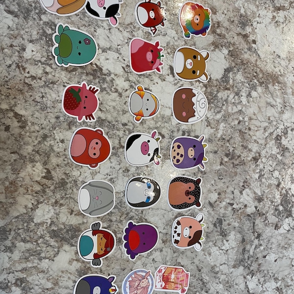Squishmallow Stickers Cartoon Animal Lover Stickers Random Pack - Etsy