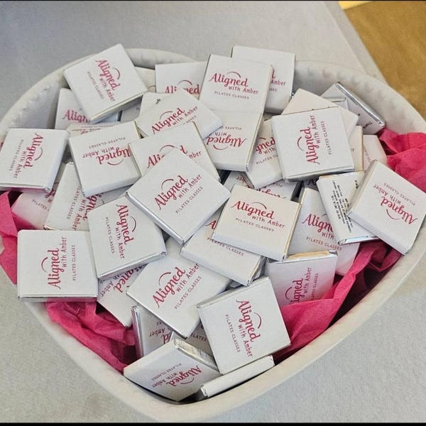 Business Custom Personalised Chocolate Favours Handmade Square Small ...