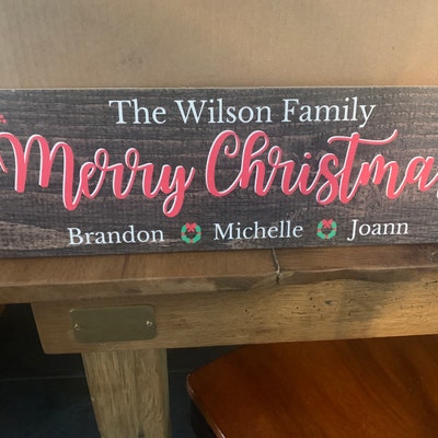 Christmas Sign With Kids Names, Family Name Christmas Decor, Christmas ...