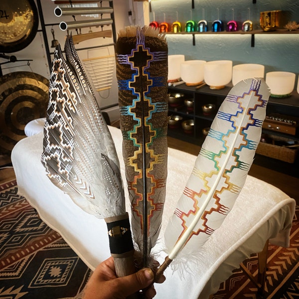 Rainbow Feather .:.one Painted Feather//energy/spiritual Feather ...