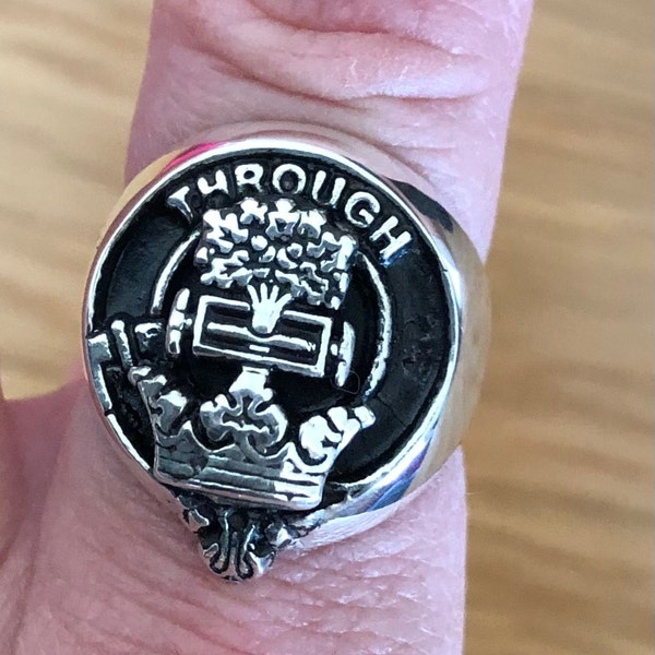 Hamilton Scottish Clan Crest Ring GC100 ~ Sterling Silver and Karat ...