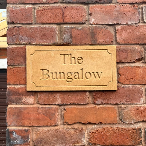 Deeply Engraved Stone House Sign 340 X 160 X 50mm - Etsy UK