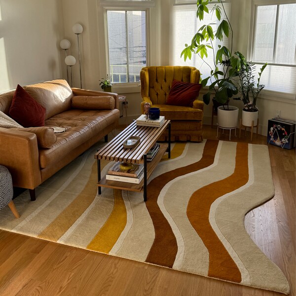 Octavia Lazy Leopard Rug 100% Wool Handmade Tuft Rug Indoor Tufted Rug ...