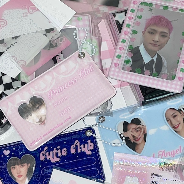 Spring Clover Kpop Photocard Holder Keychain, Korean Photo Frame, Cute ...