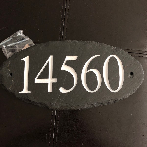 STONE Outdoor House Numbers - Address / CARVED / House Warming Gift 1/2 ...