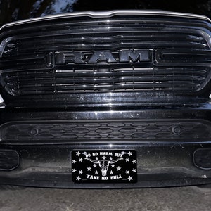 No Bull Front License Plate Western Bull Horns Stars Car Truck Vanity ...