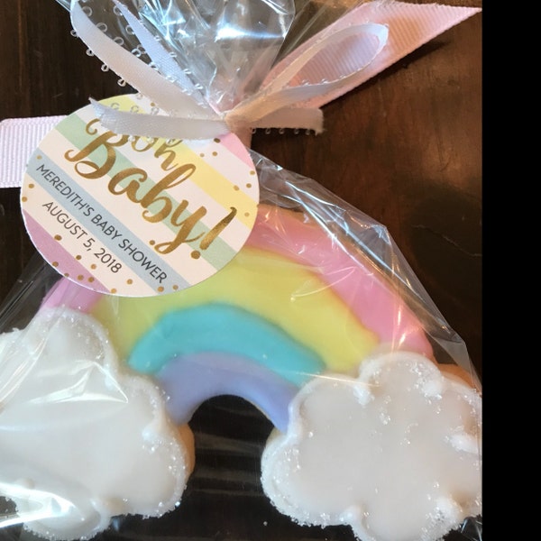 Oh Baby Favor Tag, Rainbow Baby Shower Favor Tag, Personalized, Custom ...