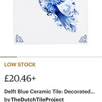 Delft Blue Ceramic Tile: Birthday Present Modern Dutch Design ...