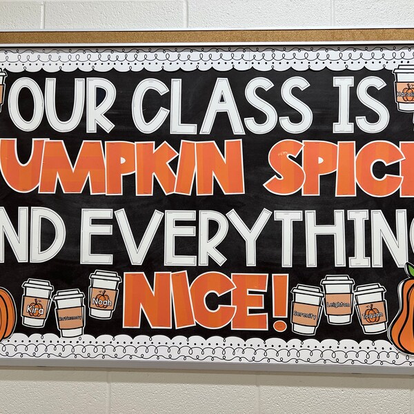 Pumpkin Spice Bulletin Board Kit: Fall Classroom Decor (digital ...