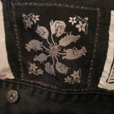 Rat King Silver Screen Print Fabric Patch 8x8cm Goth, Rat Lover Gift ...