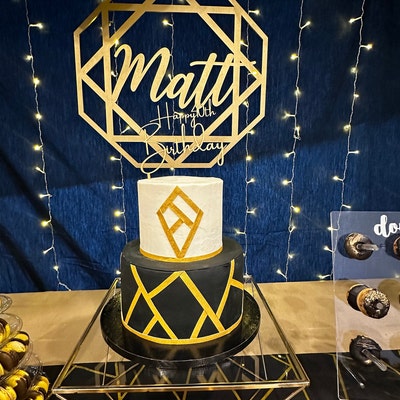 Large Personalized Backdrop Name Sign, Geometric Name Cutout, Couples ...