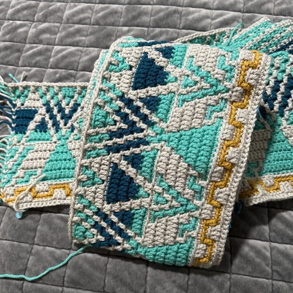 Overlay Mosaic Crochet Afghan/blanket Pattern ALTERNATIVES. Two Design ...